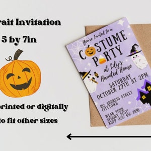 Editable Halloween Costume Party Invitation Spooky Cute Halloween ...