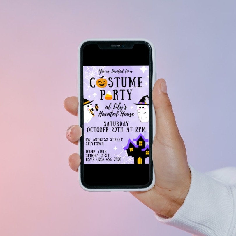 Editable Halloween Costume Party Invitation Spooky Cute Halloween ...