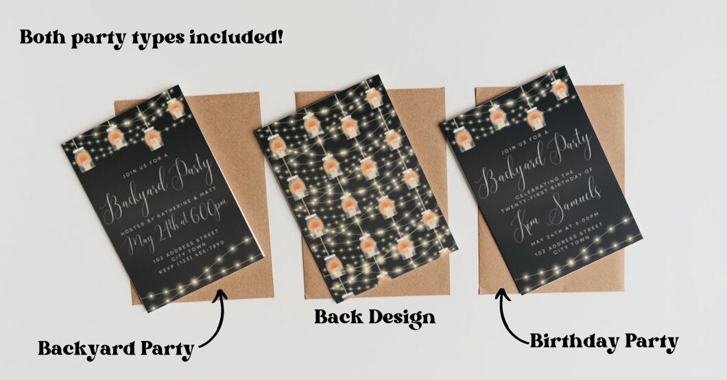 Backyard Birthday Invitation - Backyard Party Invitation Template ...