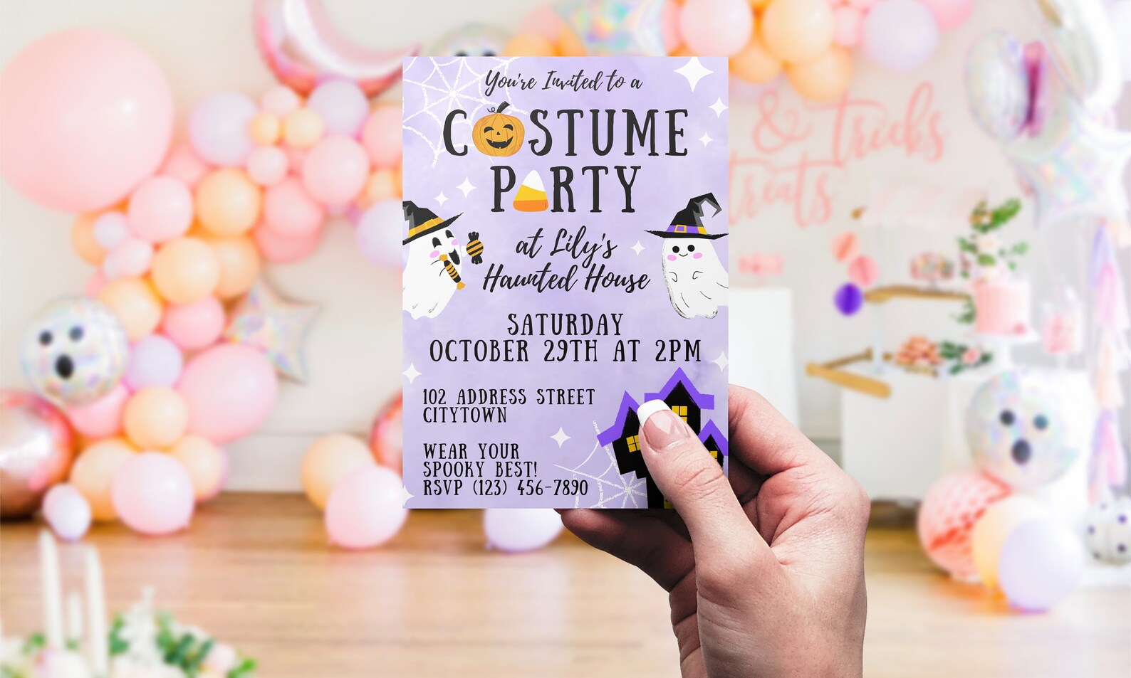 Editable Halloween Costume Party Invitation Spooky Cute Halloween ...