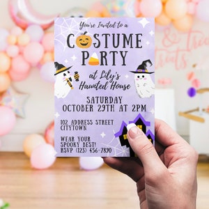 Editable Halloween Costume Party Invitation Spooky Cute Halloween ...