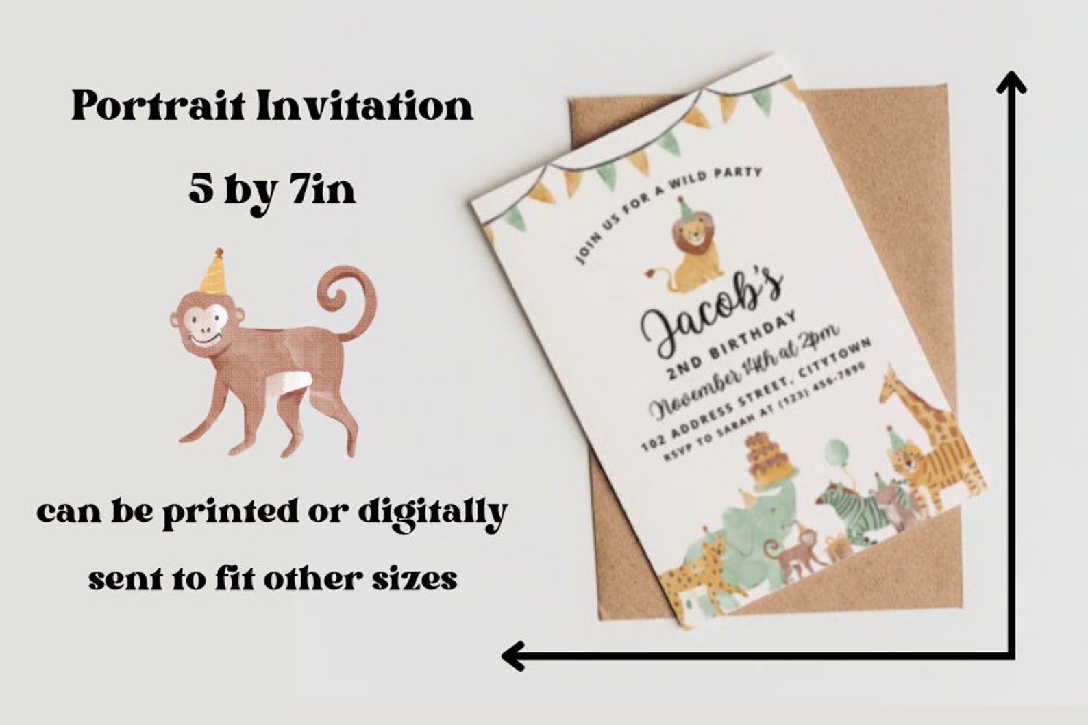 Editable Safari Party Invitation Safari Animal Invitation Jungle ...