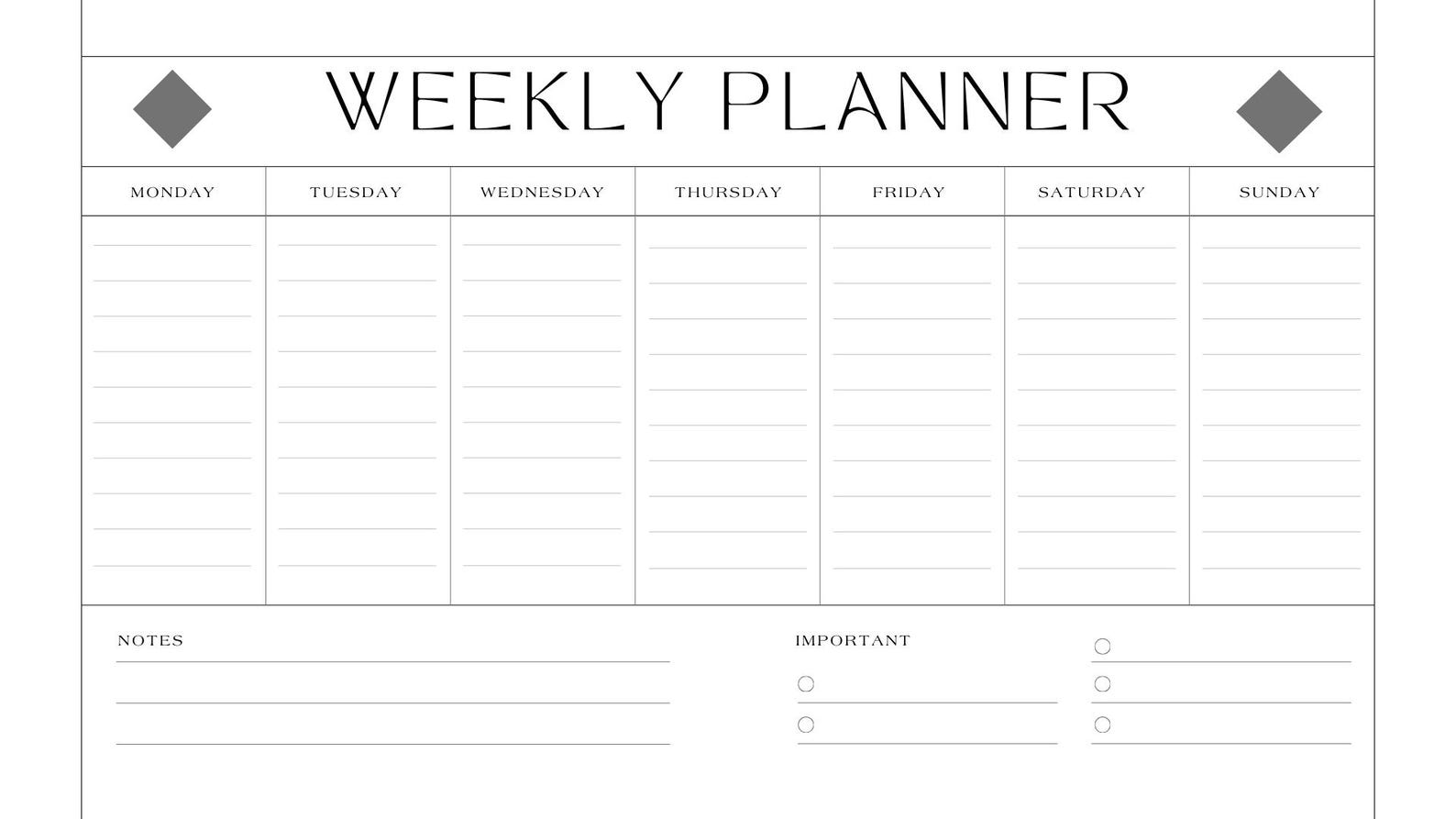 Elegant Daily and Weekly Planner With Priorities, Tasks, Notes, and ...
