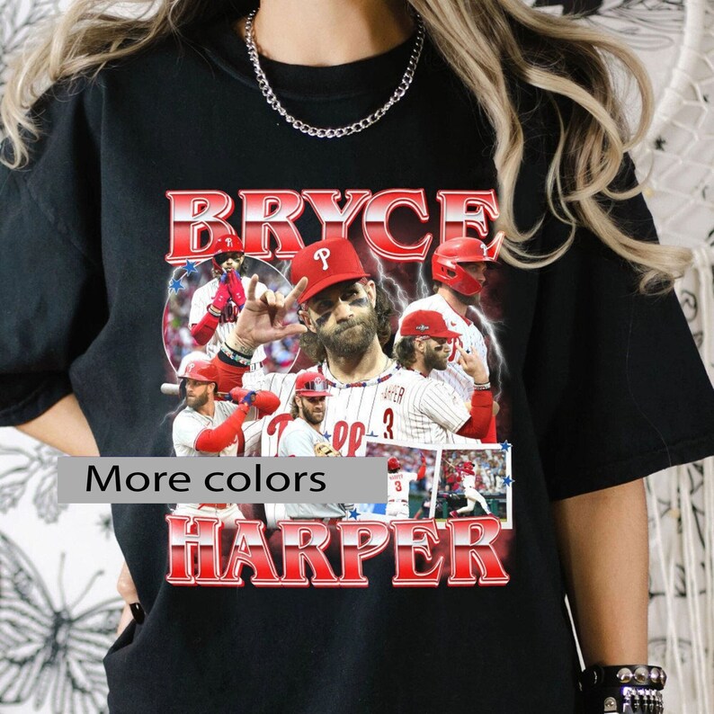 Bryce Harper Vintage Baseball Tshirt Bootleg Tee Vintage Design Graphic ...