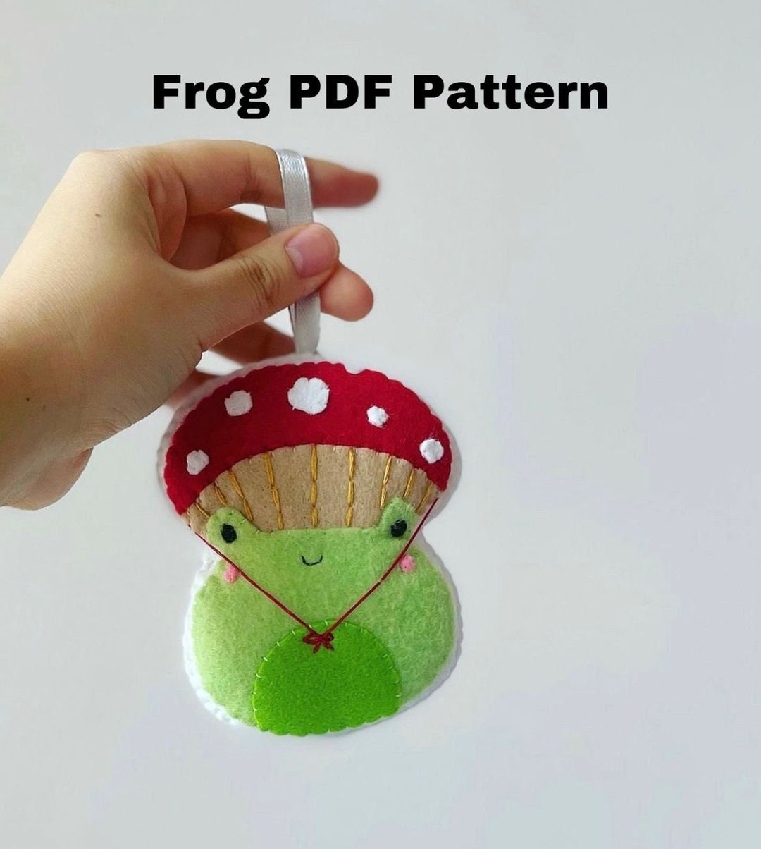 PDF PATTERN: Felt Frog in Mushroom Hat Ornament Instant Download ...