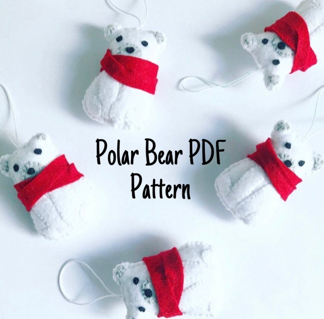 PDF PATTERN: Felt Christmas Polar Bear Ornament Instant Download ...