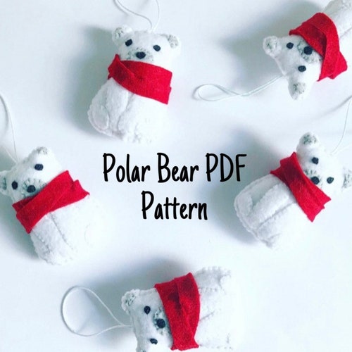 PDF PATTERN: Felt Christmas Polar Bear Ornament Instant - Etsy