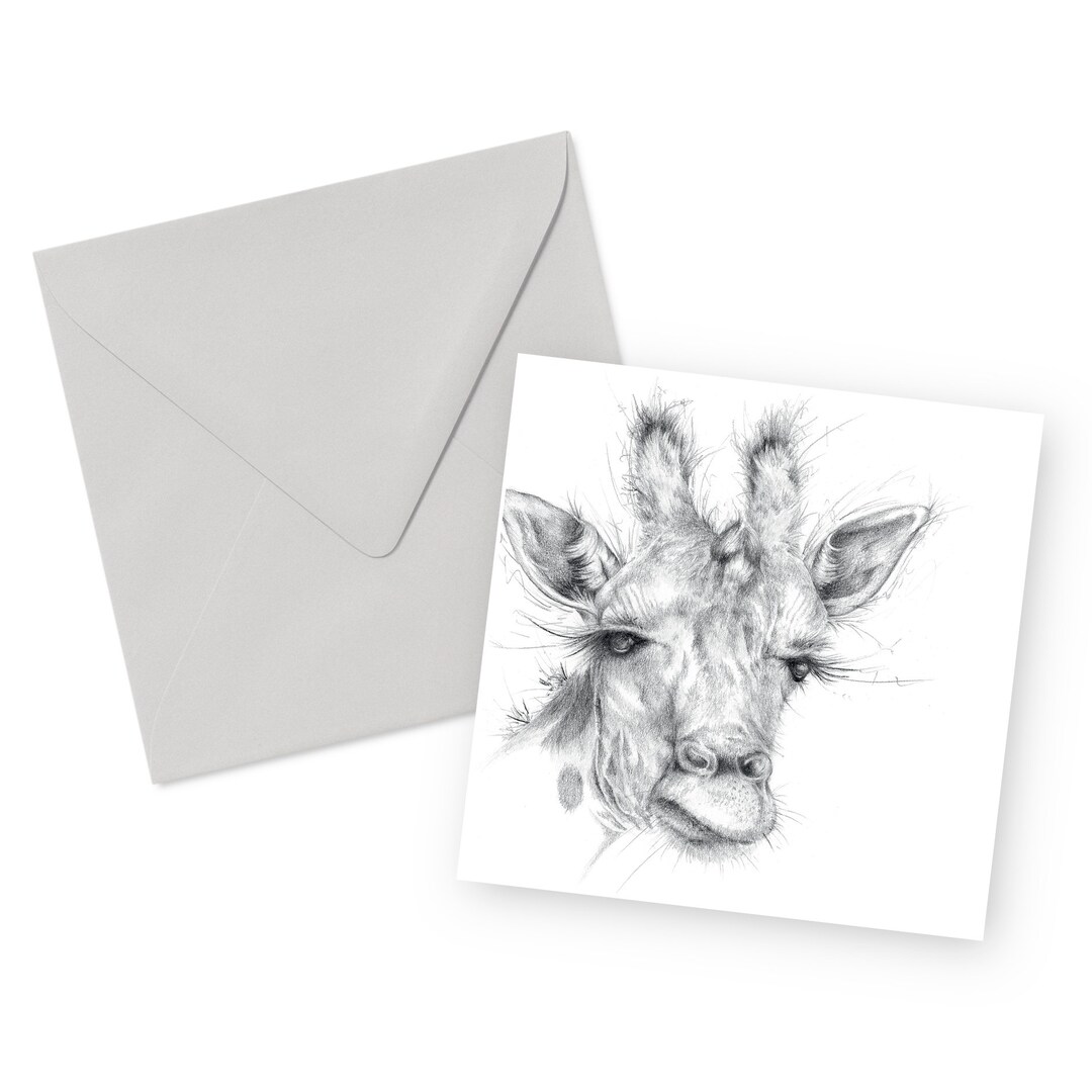 Giraffe Greeting Card, Animal Cards - Etsy