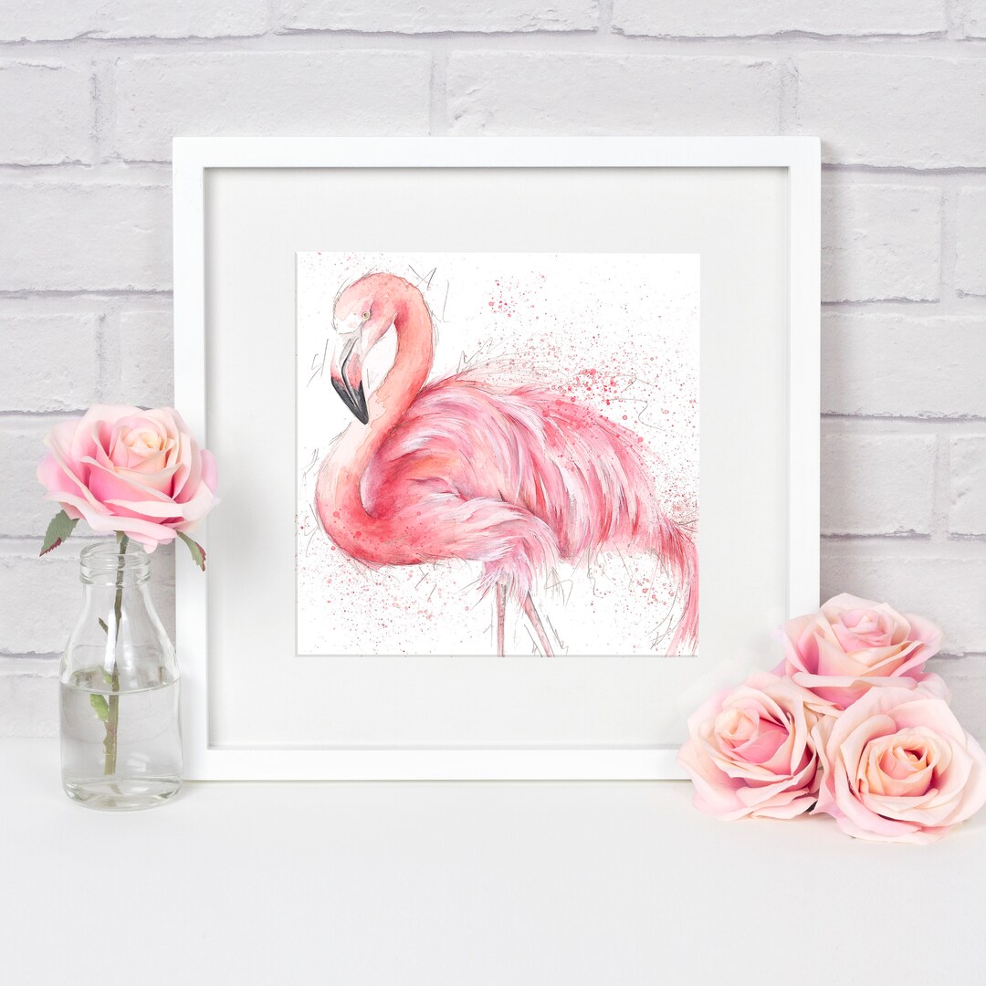 Flamingo Art Print pink Flamingo Limited Edition Giclee - Etsy