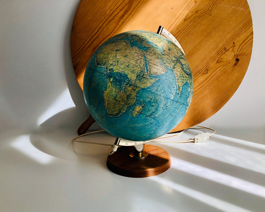 Vintage ILLUMINATED GLOBAL Original SCAN GLOBE A/S Denmark I Wooden ...