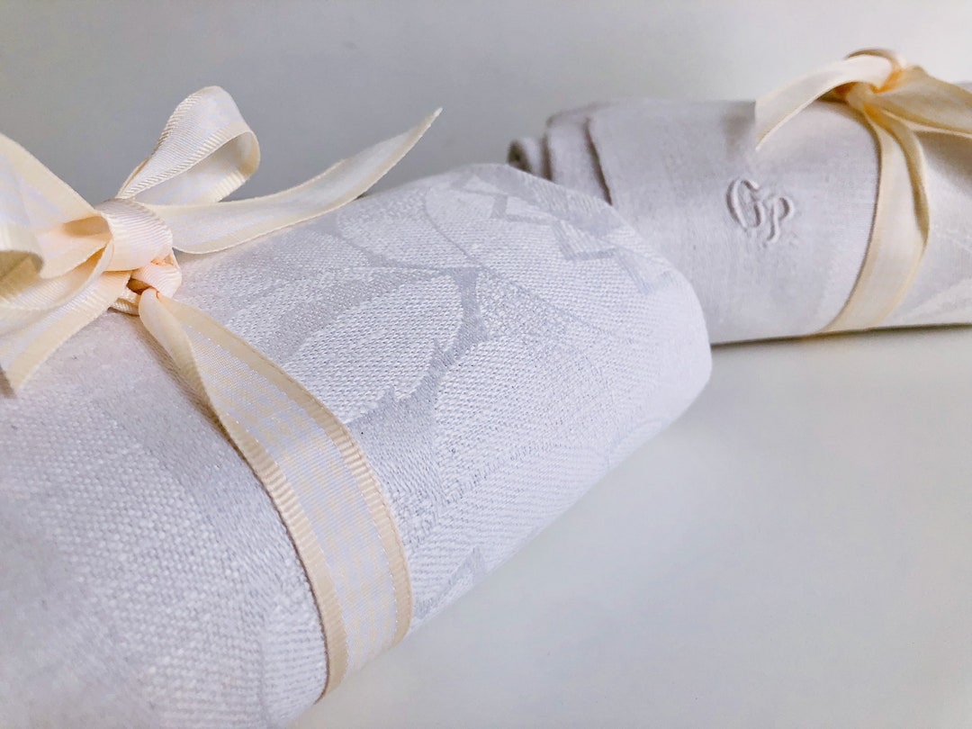 Linen Trousseau Art Deco I Monogram GP I Art Nouveau Delicate Sheen I ...