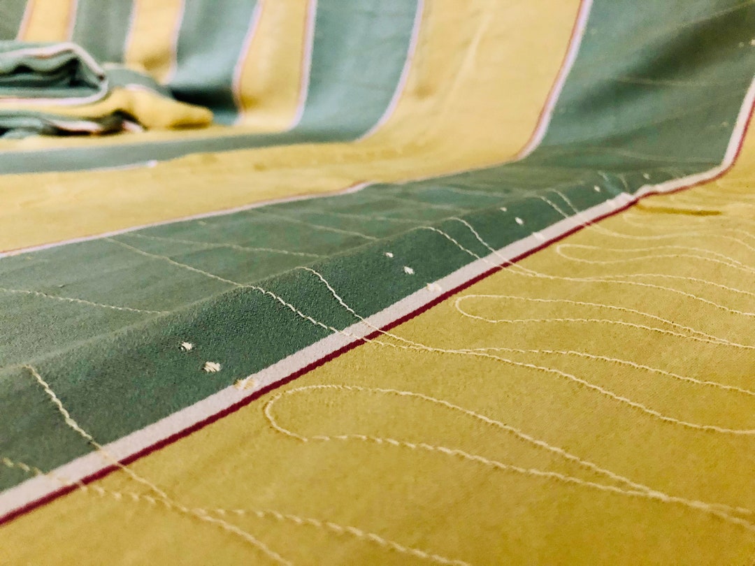 Midcentury Sheer Curtains I Gold Sage Yellow Green Red I Ready Made I ...