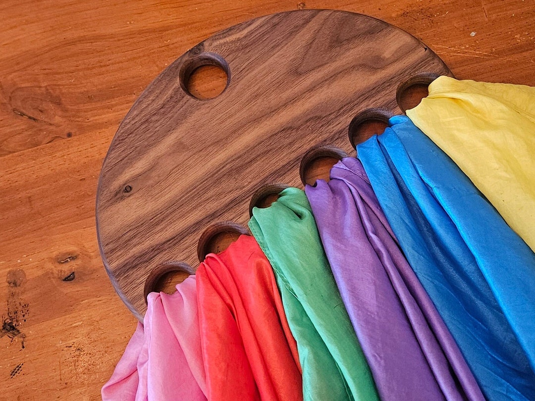 Solid Hardwood Play Silk Display With Wall Hook - Etsy