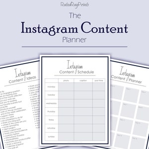 Instagram Content Planner, Instagram Planner, Social Media Planner ...