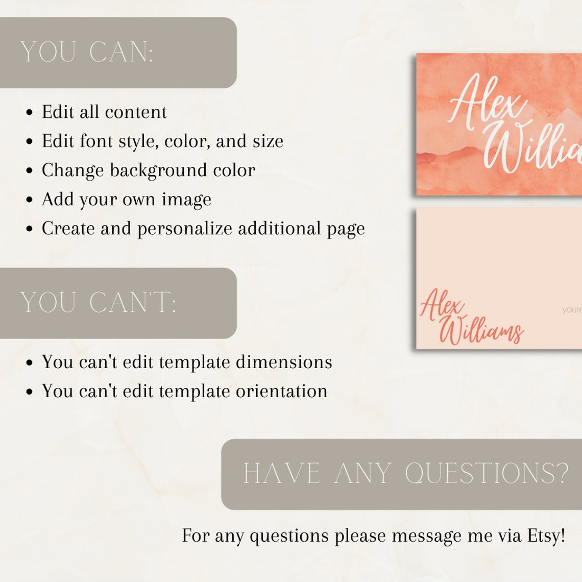 Editable Pink Watercolor Business Card Pink Watercolor Business Card ...