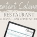 Restaurant Content Calendar | Food Social Media Ideas |reusable ...