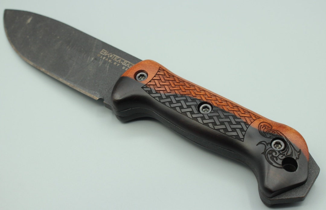Custom BK2 Knife Wood Handle for Kabar Becker BK7 BK9 BK22 BK32 ...