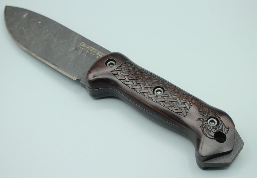 Macassar Ebony Wood Scales Handle for Kabar Becker BK2 BK7 BK9 BK22 ...