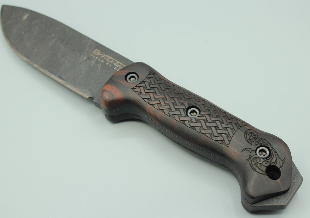 Custom BK2 Knife Wood Handle for Kabar Becker BK7 BK9 BK22 BK32 ...