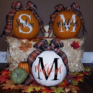 Custom Pumpkin, Fall Decor, Personalized Pumpkin, Monogram Pumpkin ...