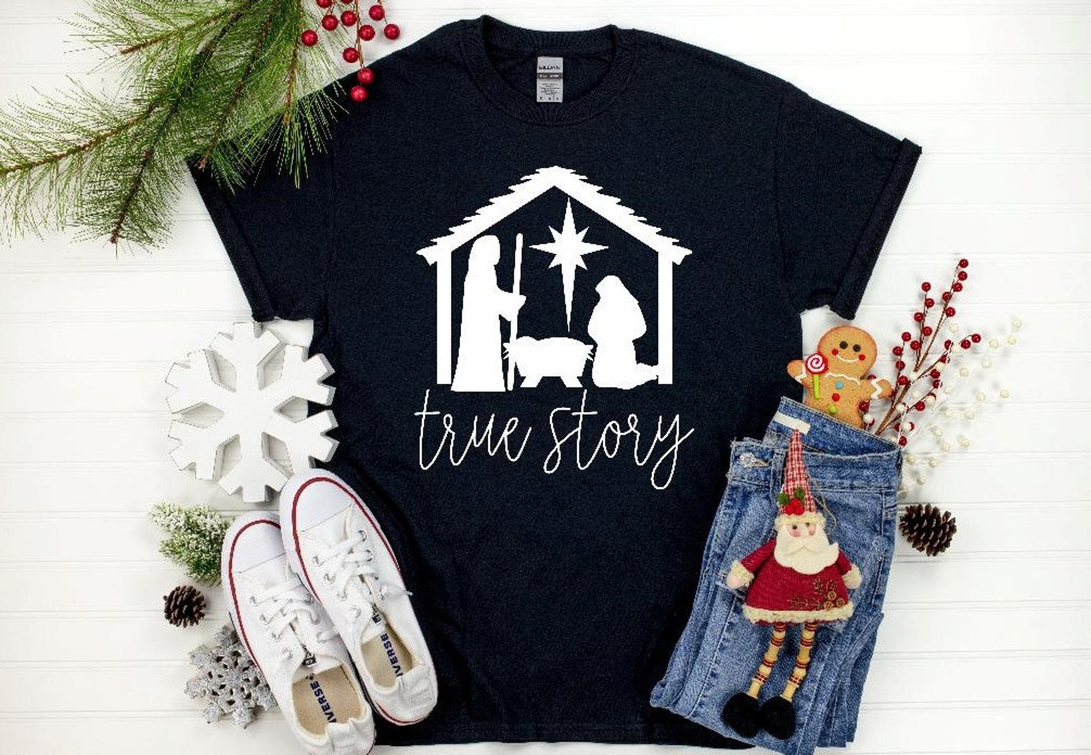 True Story Shirt, Nativity Scene Shirt, True Story Nativity Scene Shirt ...