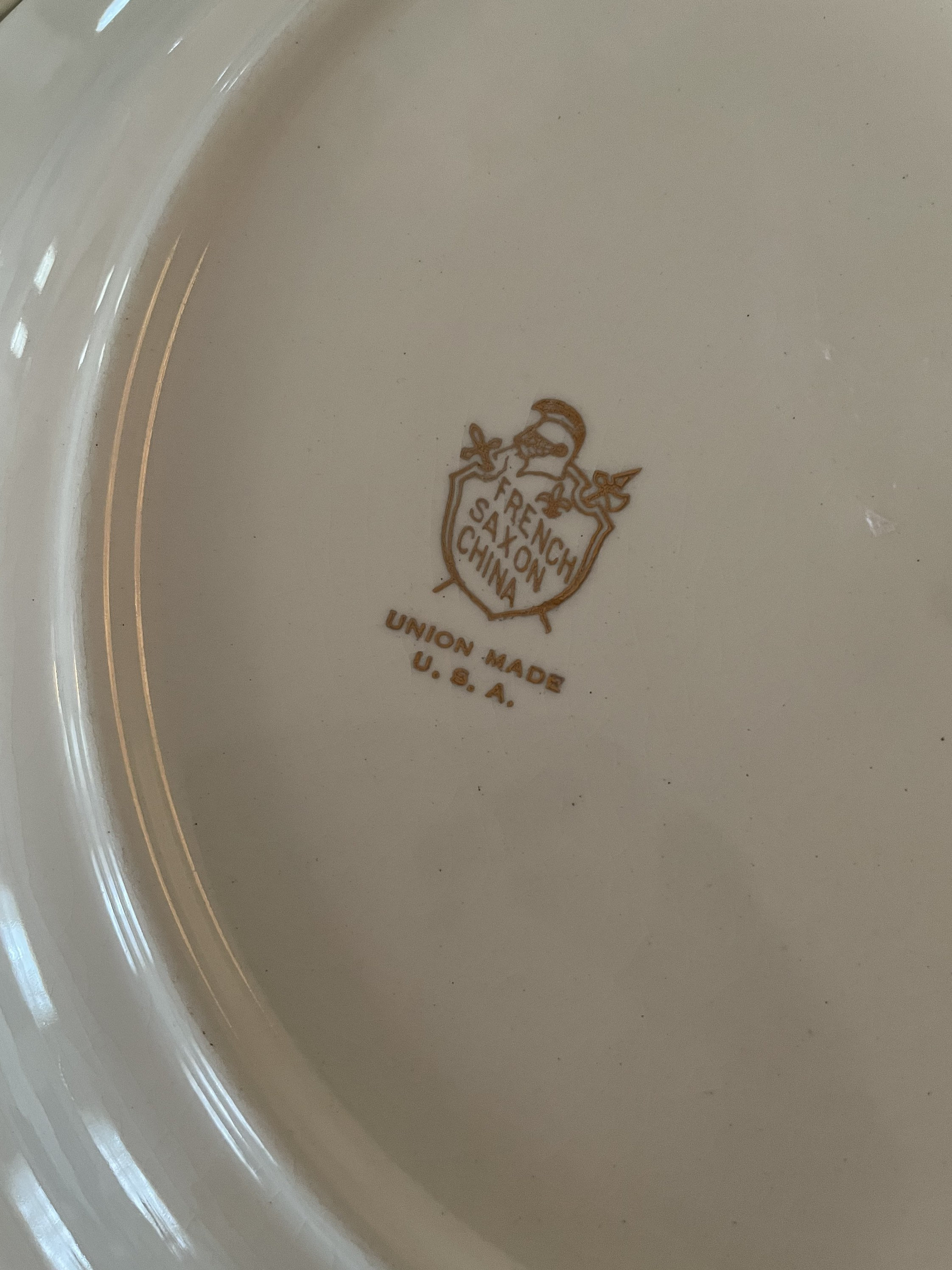 Antique French Saxon China Dinner Plates, Lush Flowers, Cream, Gold - Etsy