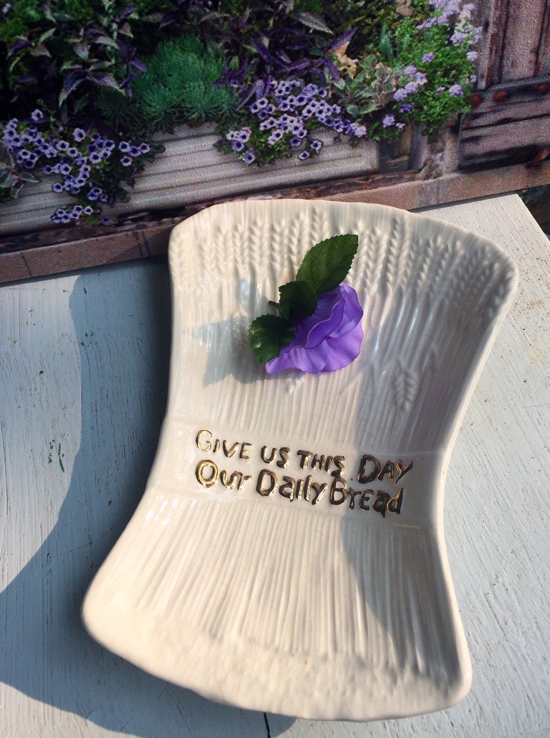 Vintage Ceramic Bread Platter, Wheat Sheaf Shape, Our Daily Bread ...
