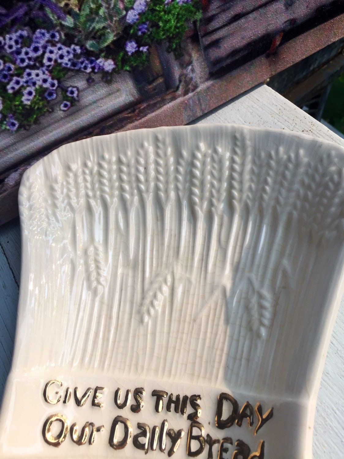 Vintage Ceramic Bread Platter, Wheat Sheaf Shape, Our Daily Bread ...