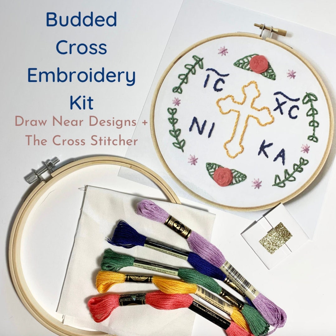 Budded Cross Beginners Embroidery Kit - Etsy
