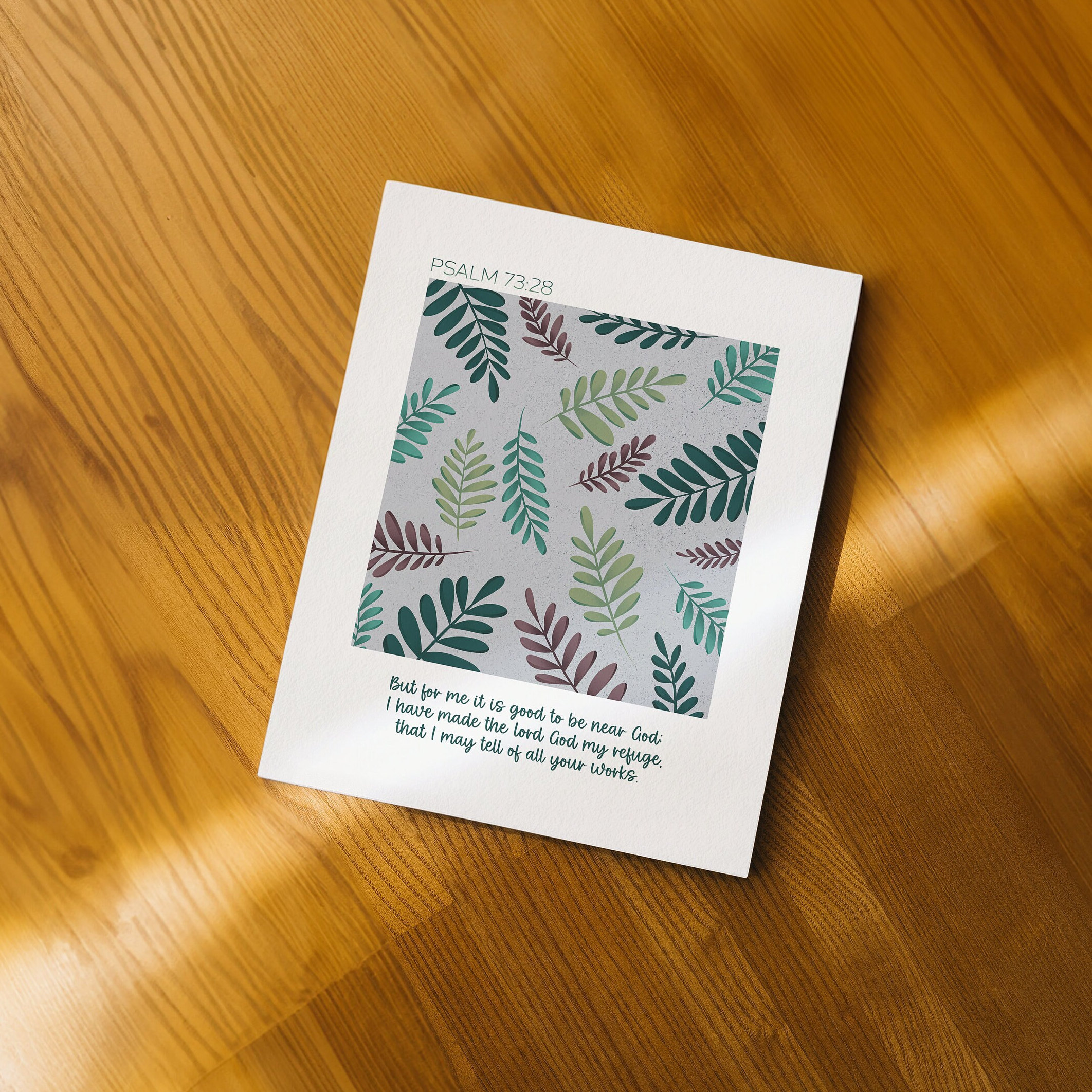 Psalm 73 | Leaf Print | God is My Refuge | Bible Art | Christian Print ...