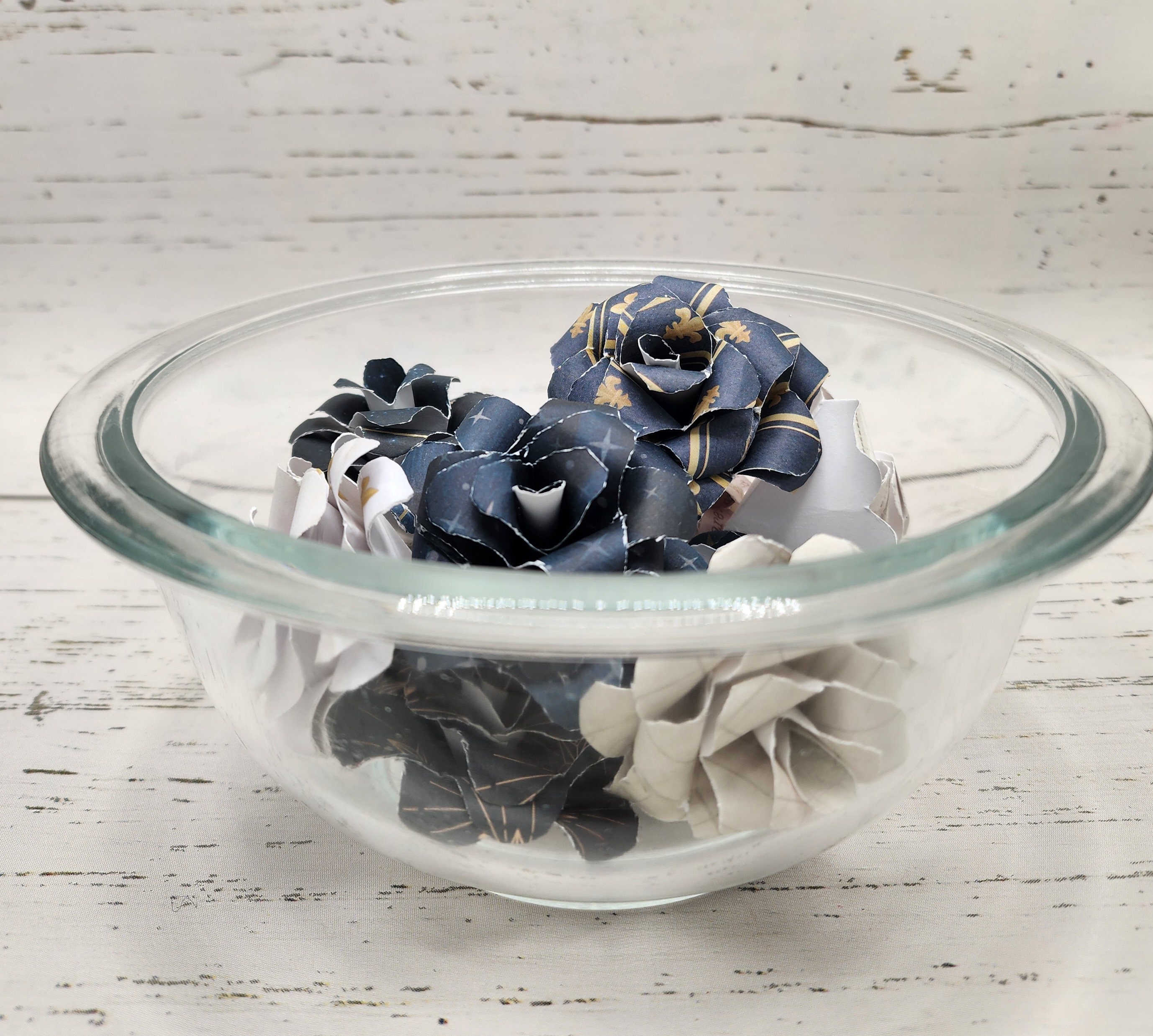 Theater of Stars Paper Flower Vase Filler, Handmade Vase Filler in Navy ...