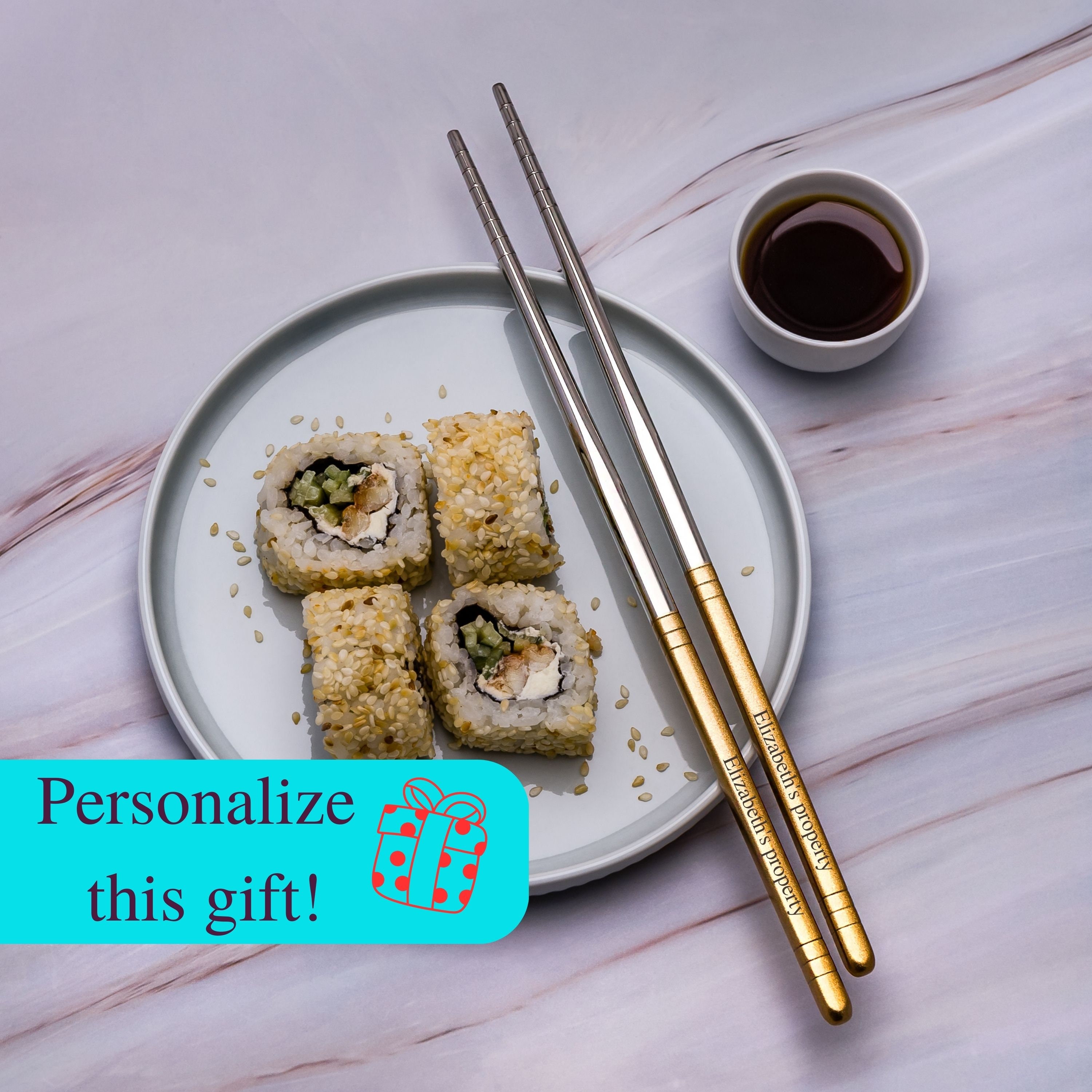 Japanese CHOPSTICKS, CUSTOM Chopsticks, SUSHI Gifts for Lovers Engraved ...