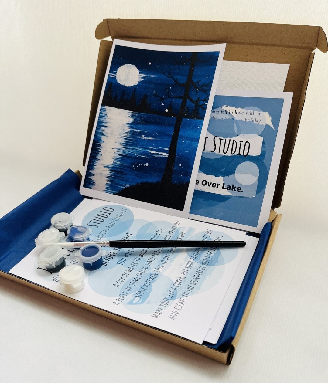 Winter Landscape Painting Kit: Beginner Art Tutorial, Letterbox Gift ...