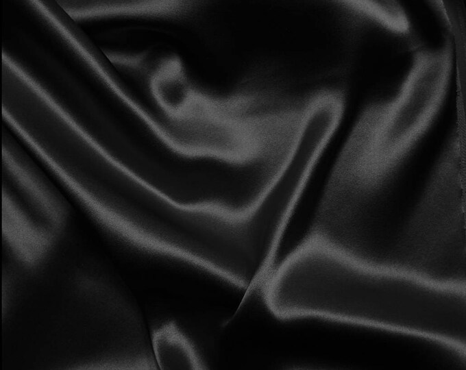 Black 100% Pure Silk Charmeuse Fabric, 19mm 54" Width - Etsy