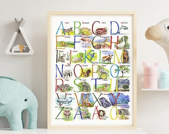 TABLEAU Alphabet FINLANDAIS A4 | Abc Aakoset | avec des mots Art ...