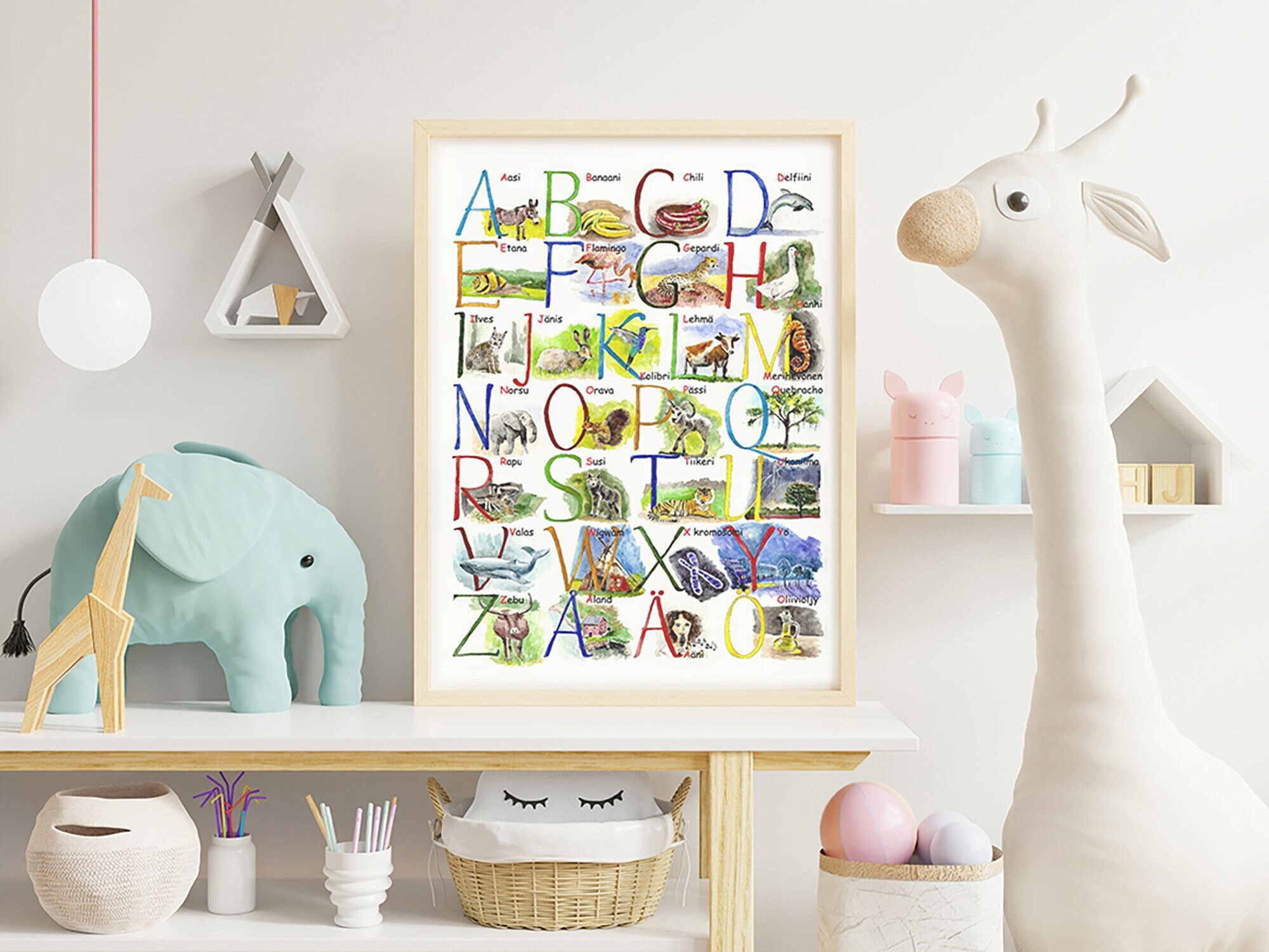 FINNISH Alphabet CHART A3 Abc Aakoset With Words Printable - Etsy Finland