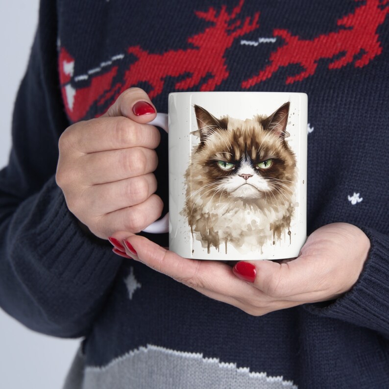 Ceramic Mug Morgenmuffel Cat White 11oz 0.33 l Coffee - Etsy Schweiz