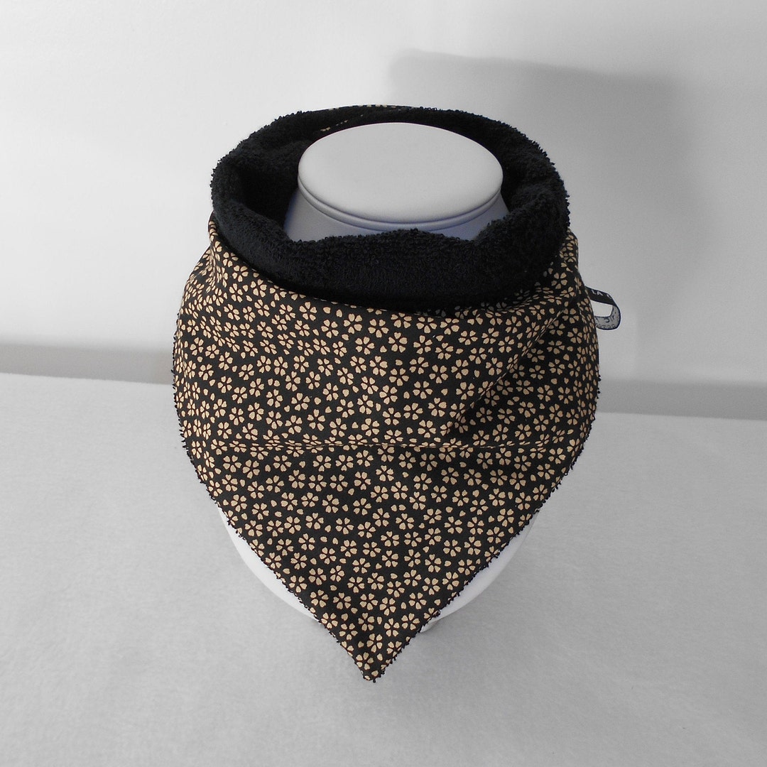 FLEURI Scarf Bib, Large Anti-drooling Bib, Girl, Teenager, Woman, Navy ...