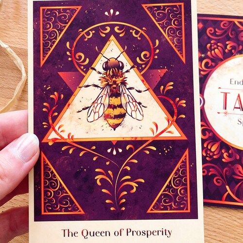Honey Bee Tarot Card Queen of Prosperity Endangered Species - Etsy
