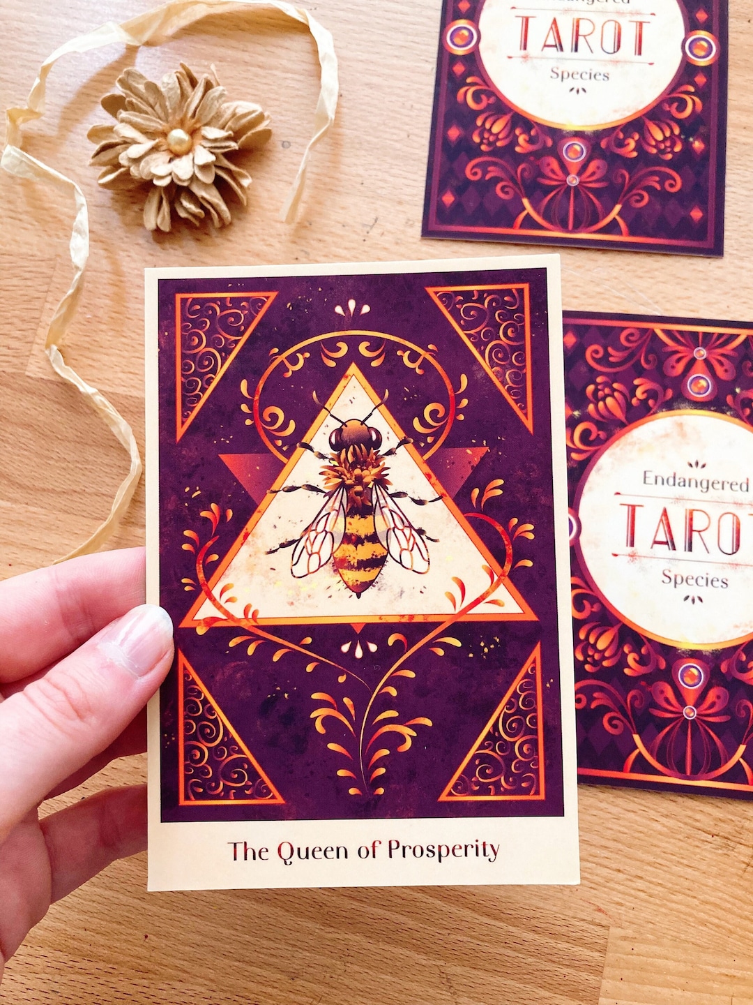Honey Bee Tarot Card, Queen of Prosperity, Endangered Species Tarot ...