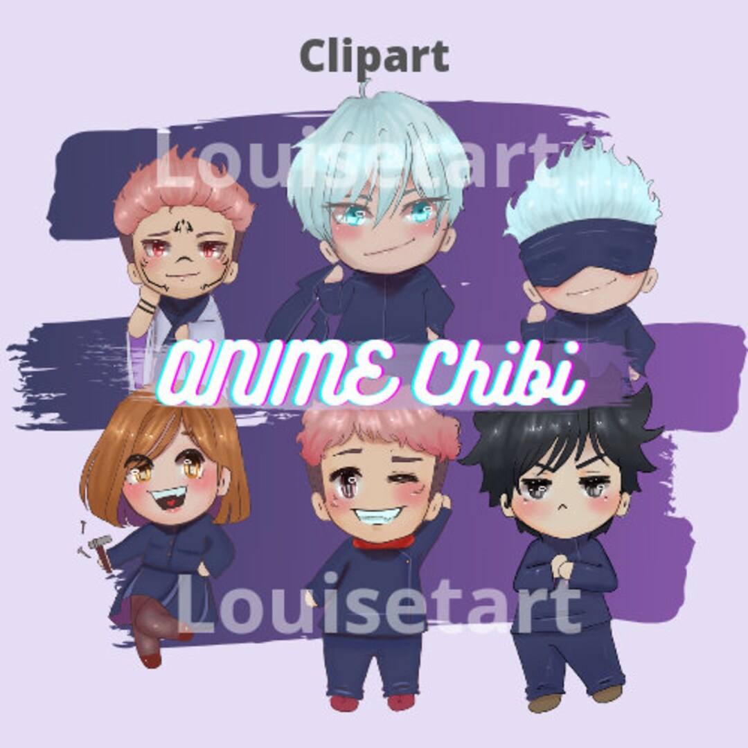 Sorcerer Anime Anime Clip Art Cute Chibi Stickers Printable Custom Gojo ...