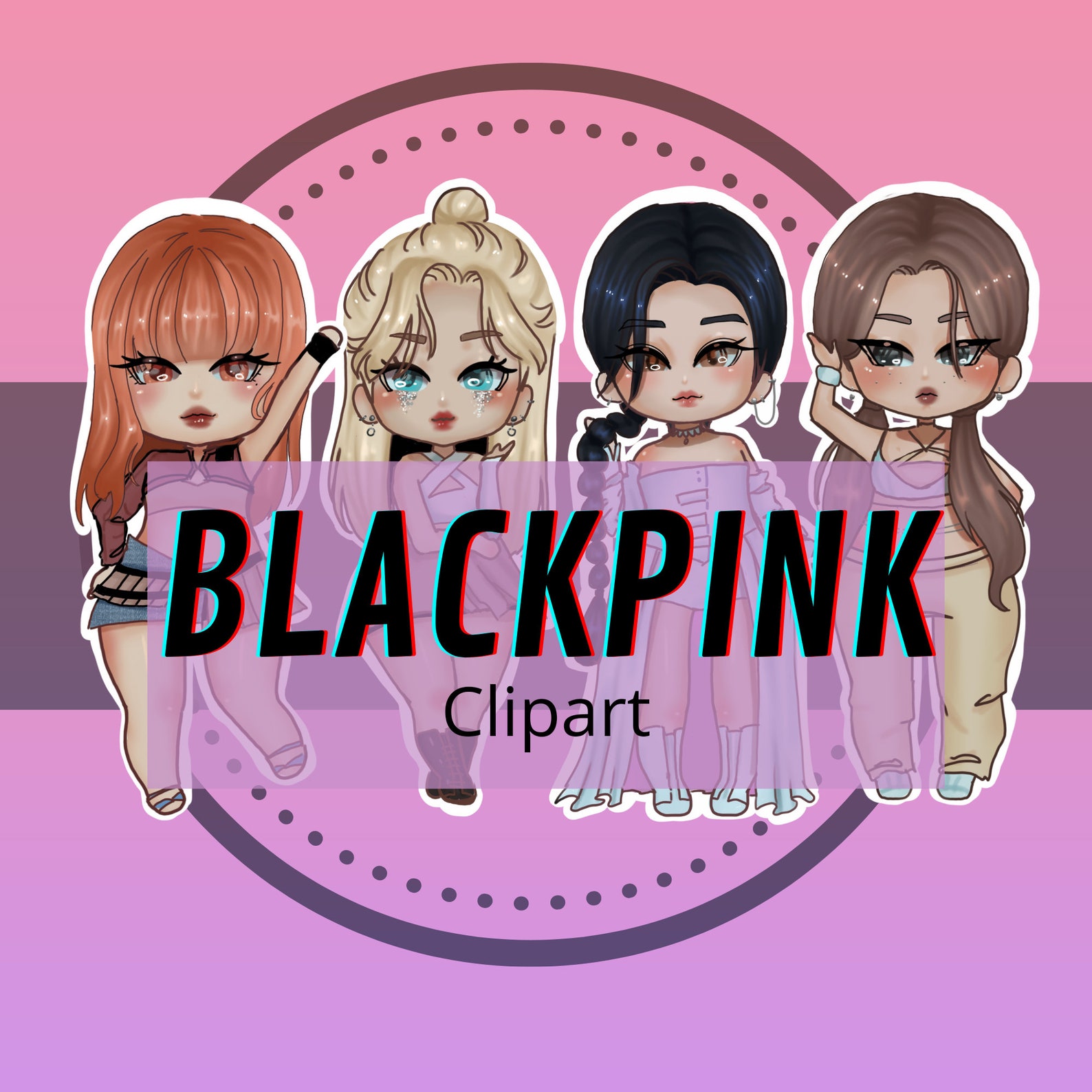 Blackpink Clipart Printable Kpop Custom Kpop Art BP Cute chibi anime ...