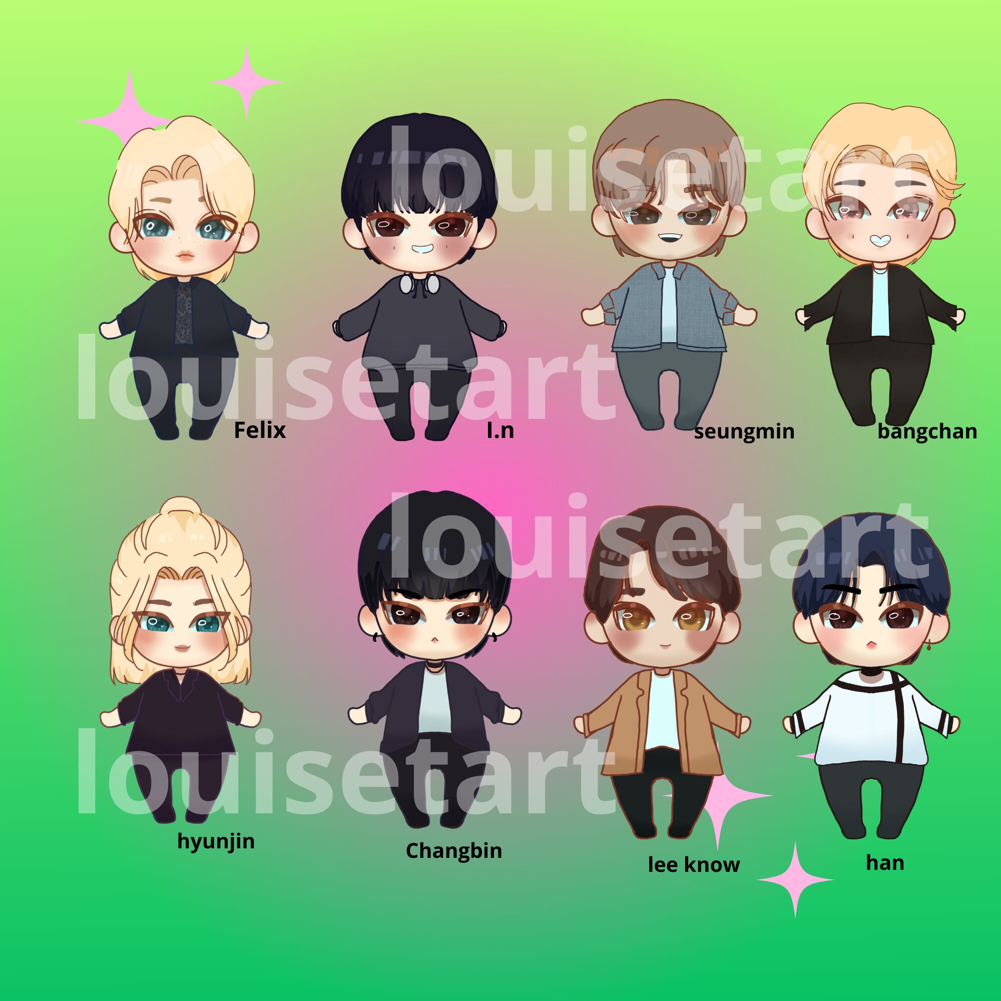 Stray Kids Clip Art Stray Kidz Kpop Cute Kawaii Chibi Custom Felix ...