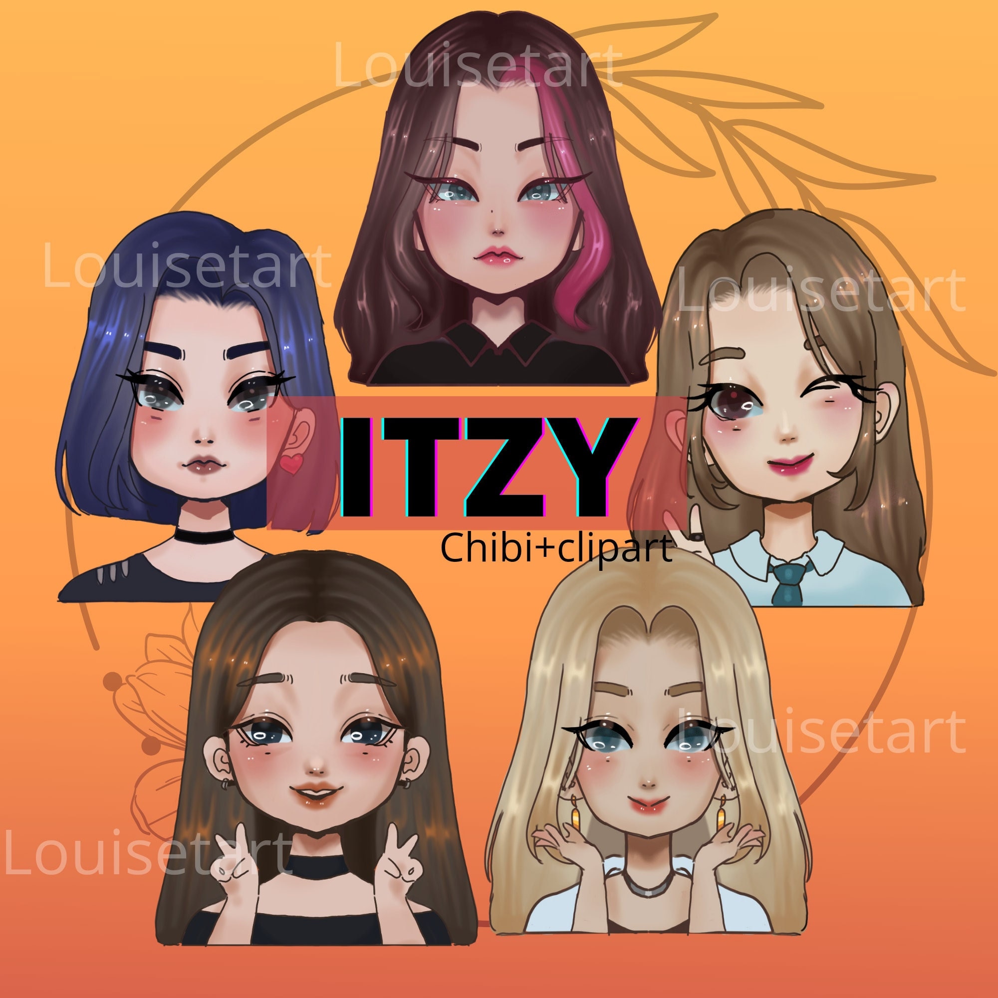 Itzy | Clipart | Kpop | Chibi | Printable |custom | Png |vector | Girls ...