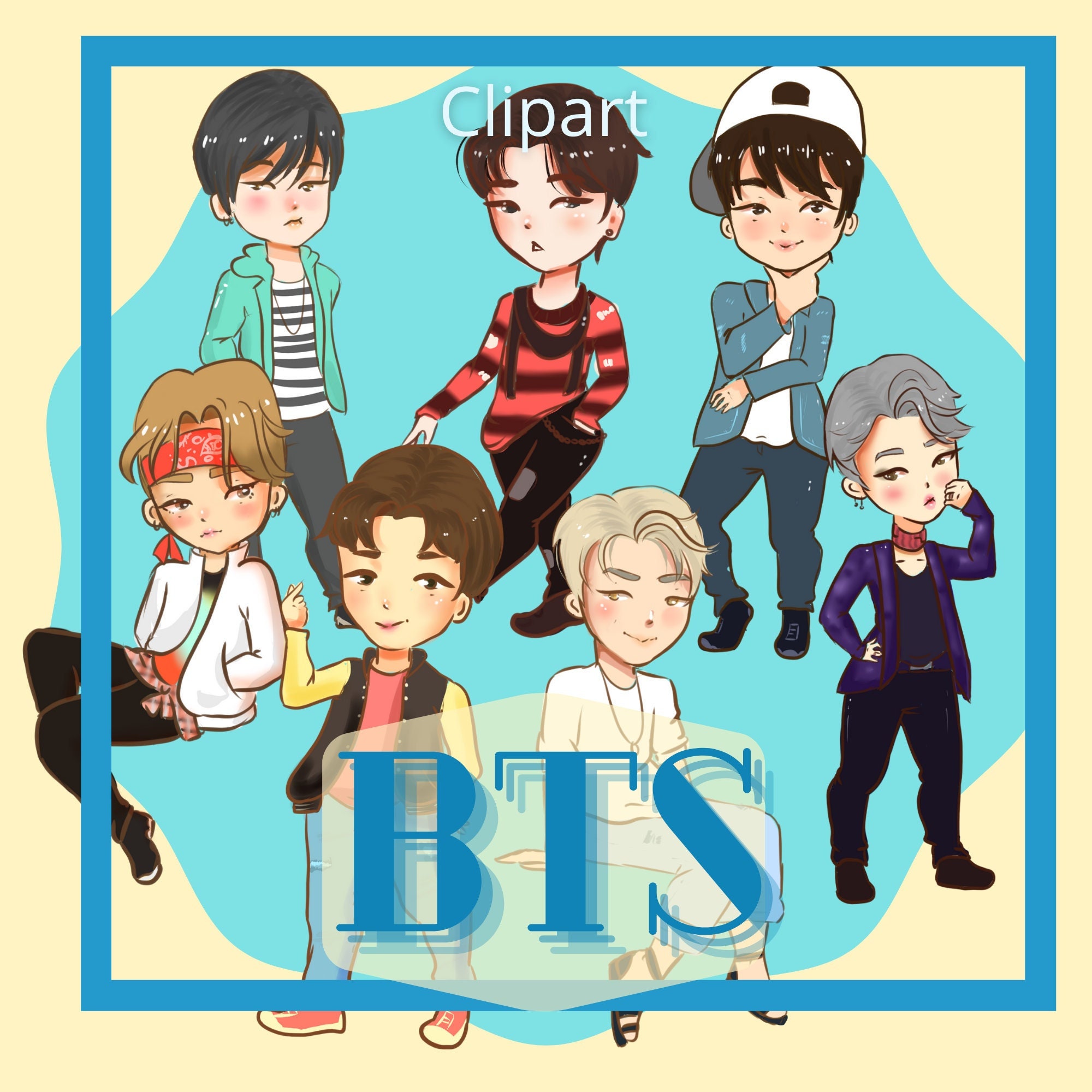 BTS Clip Art Bts Clipart Chibi Clip Art |Boy With Luv Printable Bangtan ...