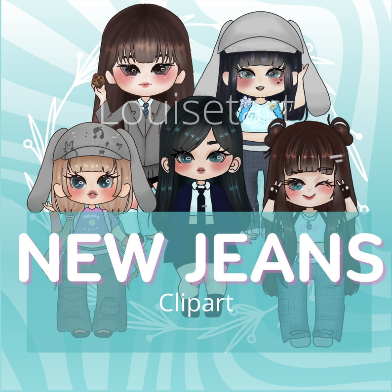Newjeans Kpop Clipart custom kawaii chibi Cute Printable New Jeans ...