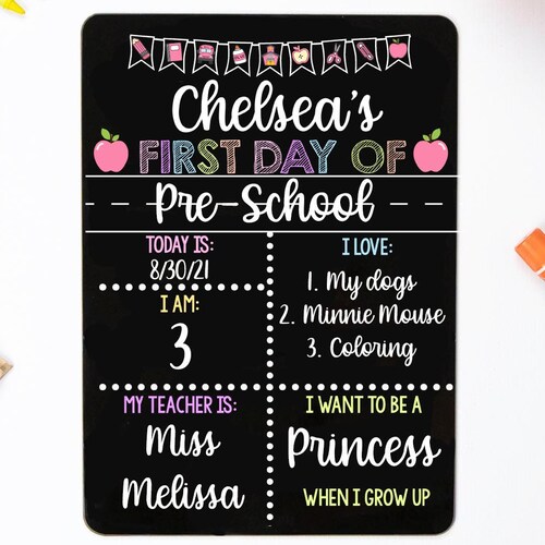 First Day of School Sign Liquid Chalk Dry Erase School Board - Etsy