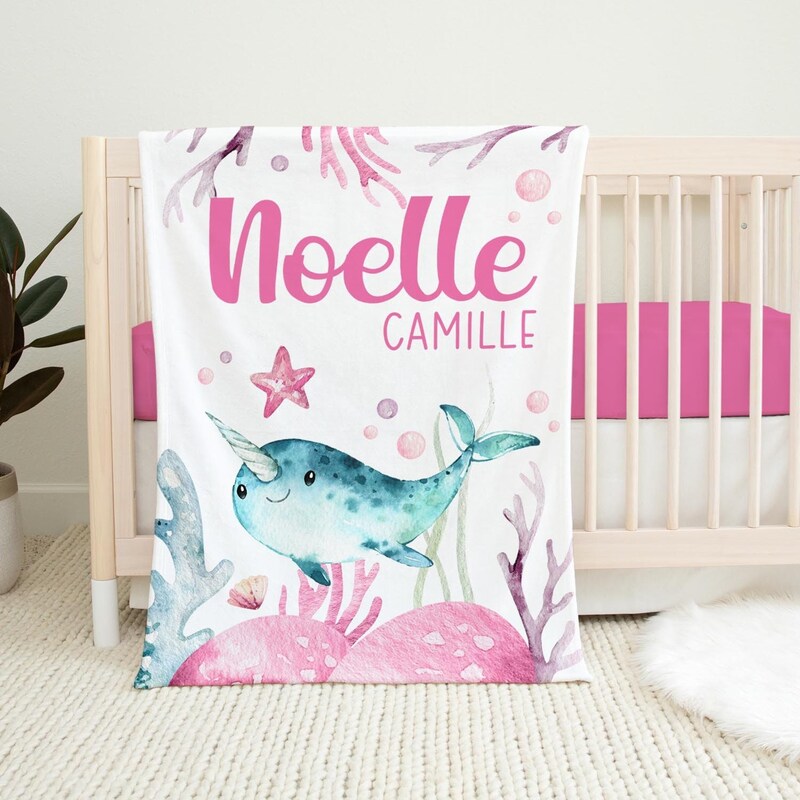 Narwhal Crib Blanket - Etsy