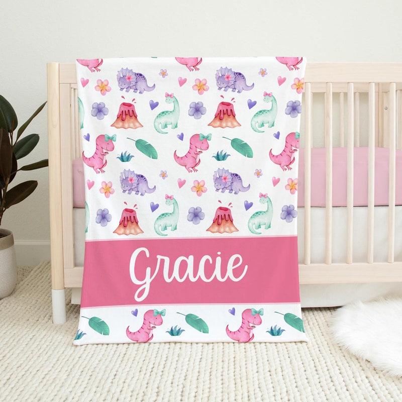 Girl Dinosaur Crib Bedding - Etsy