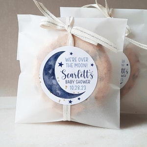 Moon Baby Shower Favor Stickers, Moon Baby Shower Labels, Printed Baby ...